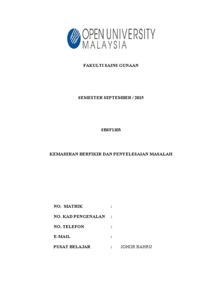 Assignment SBFS1103 Final | PDF