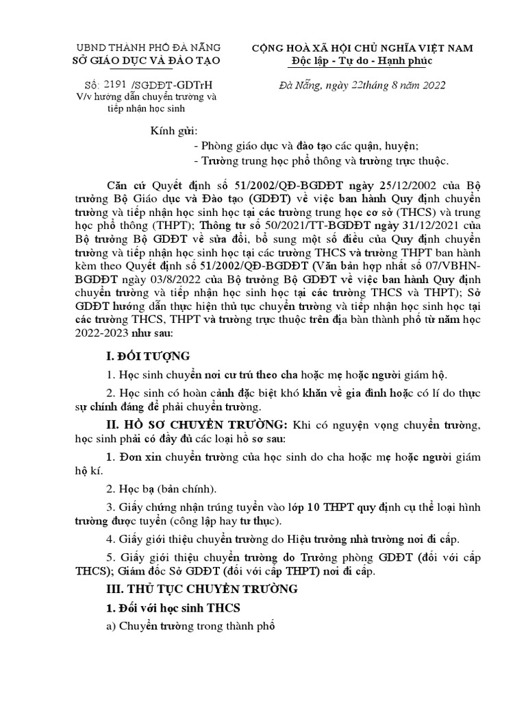 0hd Chuyen Truong CV 2191 | PDF