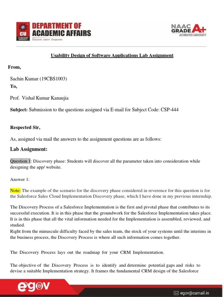 19CBS1003 - Usability Design of Software Applications - Lab | PDF | Customer Relationship ...