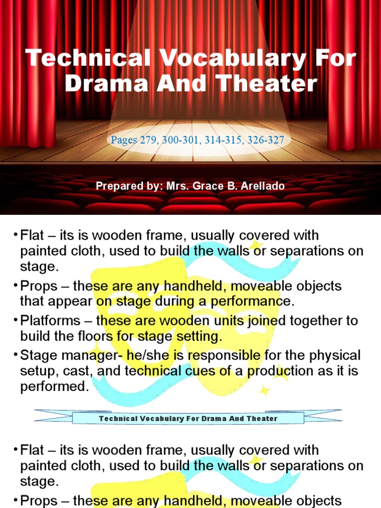 Technical Vocabulary For Drama and Theater | PDF | Theatre | Actor