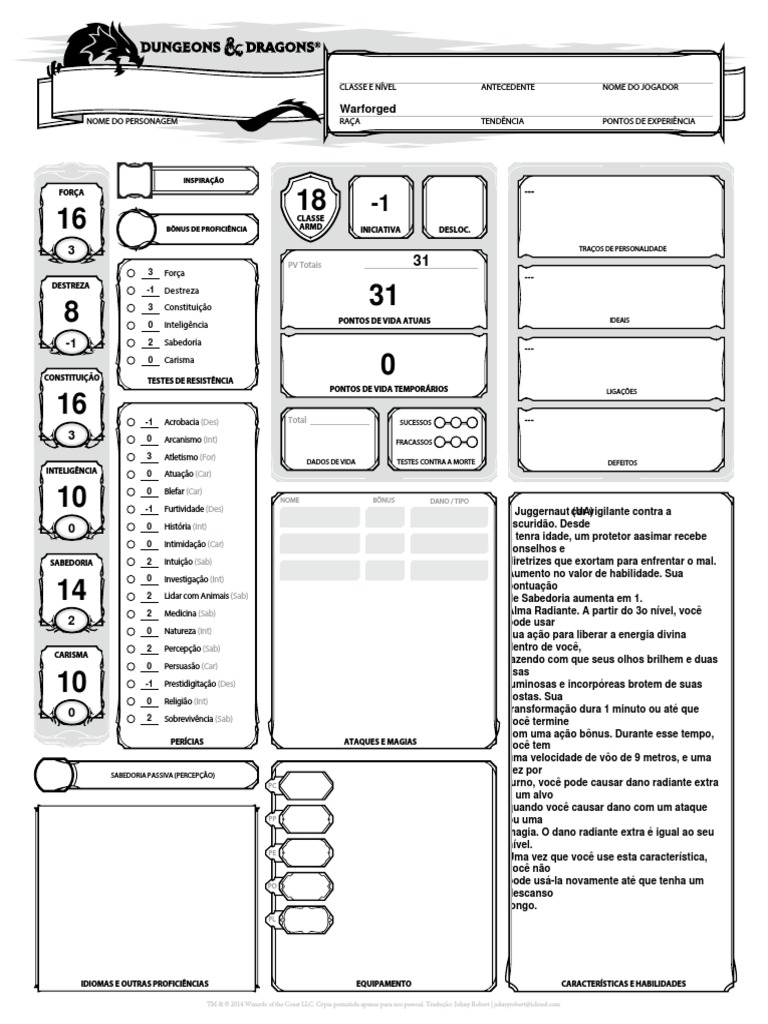 Warforged PDF | PDF | Sabedoria