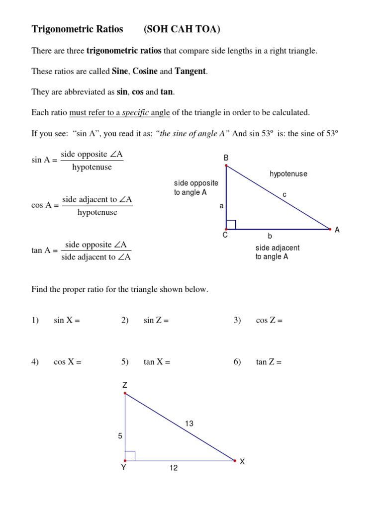 Trigonometry Topics Pdf Trigonometric Functions Triangle