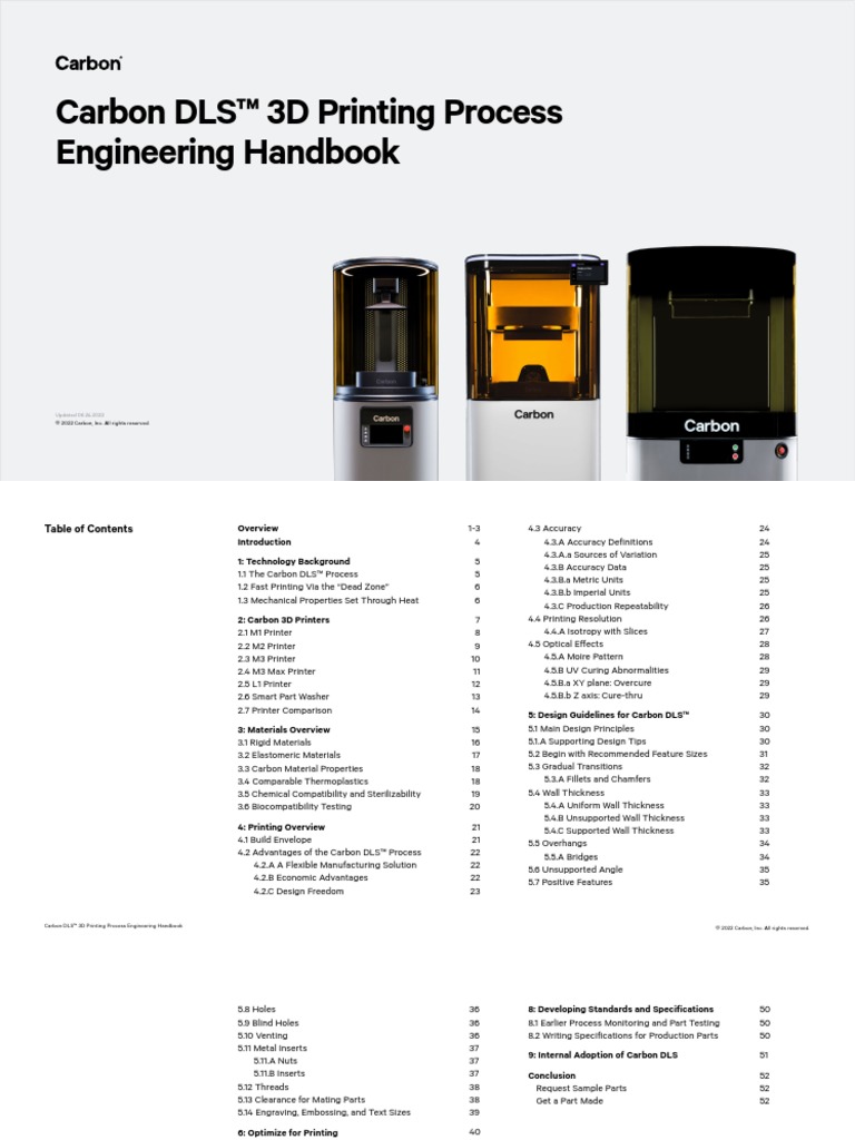 Carbon DLS™ 3D Printing Process Engineering Handbook: Updated 06.24.2022 | PDF | 3 D Printing ...