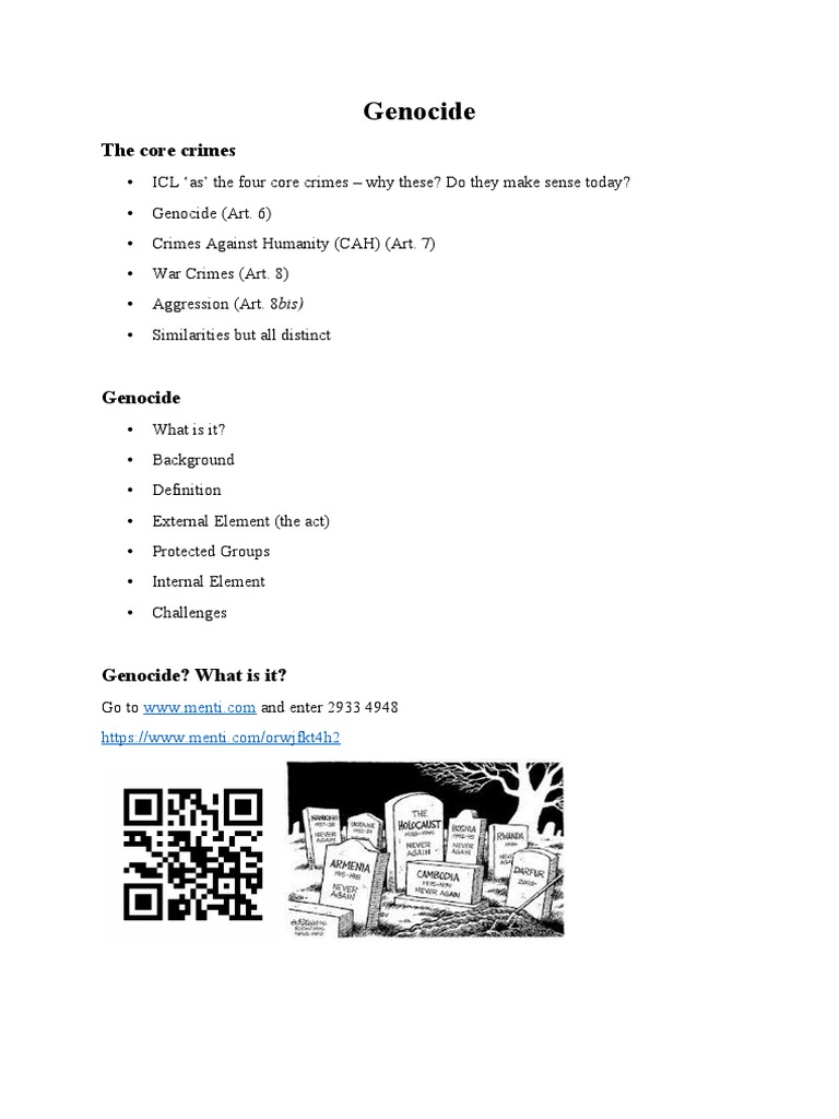 W6 Genocide | Download Free PDF | Genocides | Intention (Criminal Law)