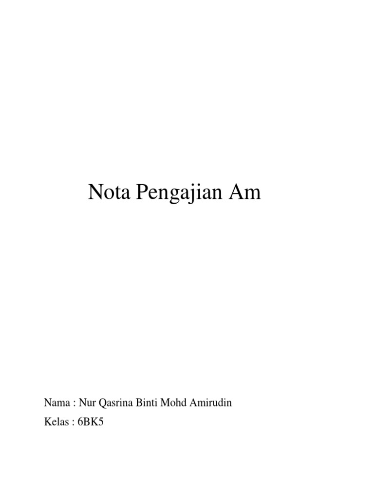 Nota Pengajian Am Sem 1 | PDF