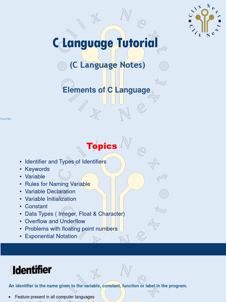 Variables And Data Types In C Language Pdf Data Type Variable Computer Science