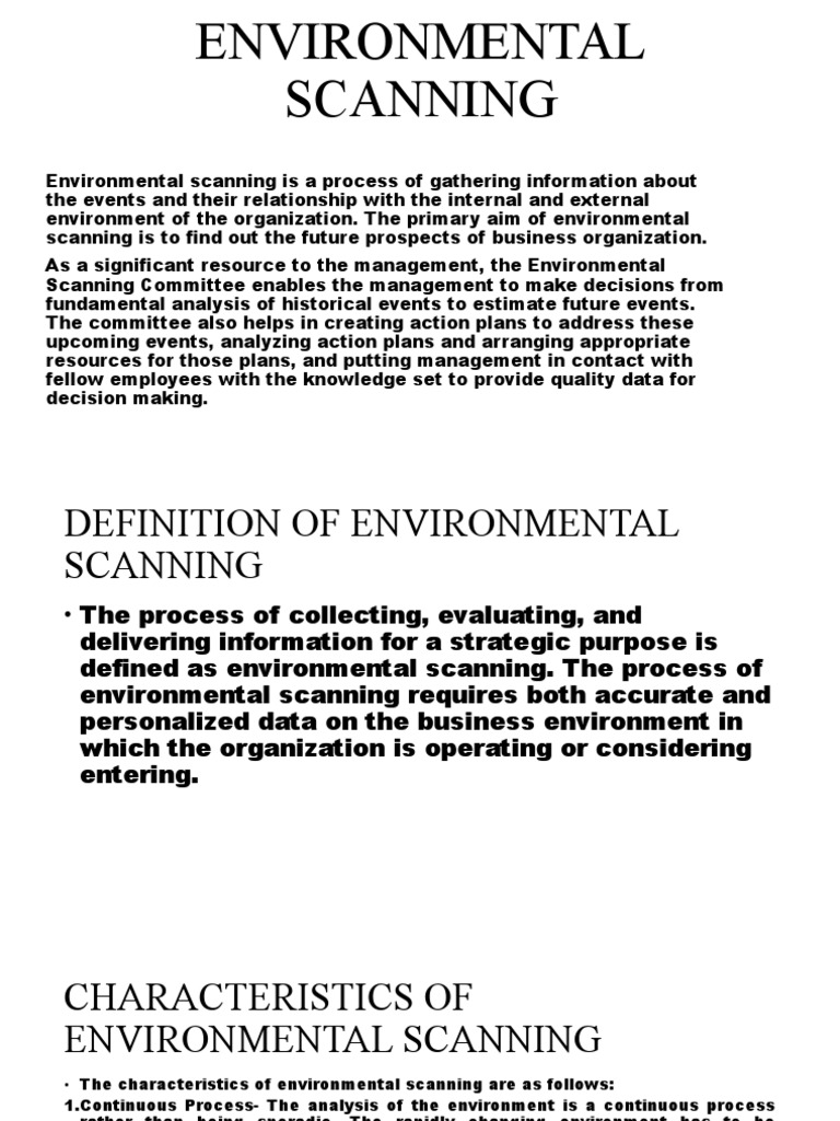 Understanding Environmental Scanning | PDF | Swot Analysis | Business