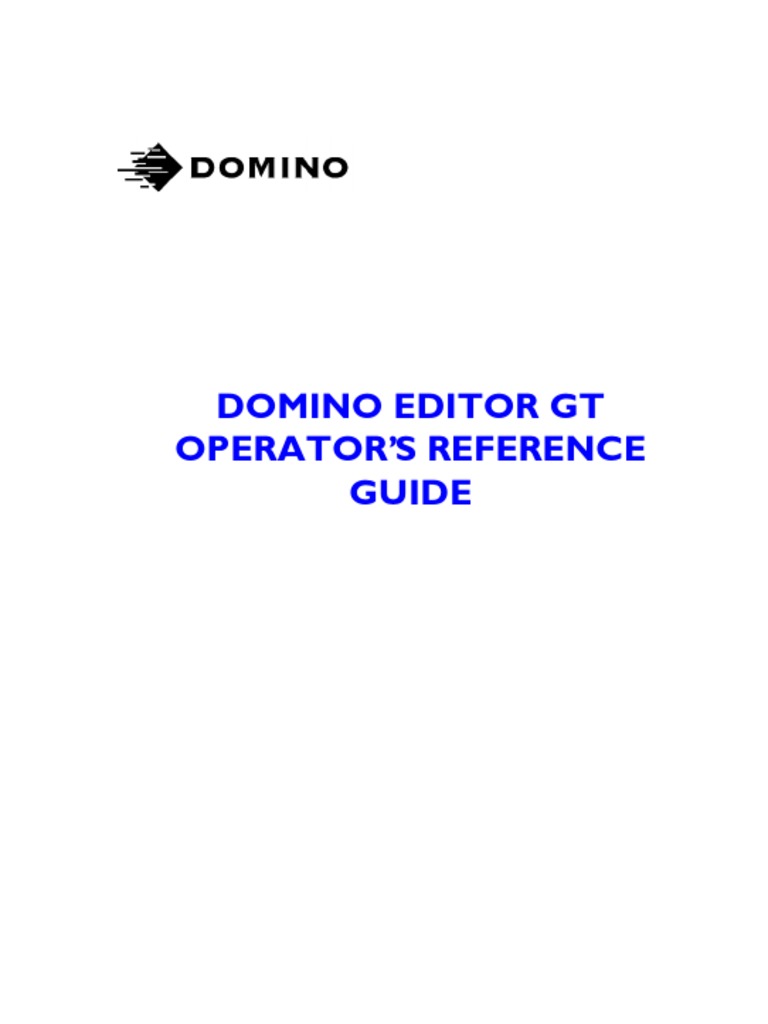 Domino Editor GT Operator'S Reference Guide | PDF | Icon (Computing) | Computer File