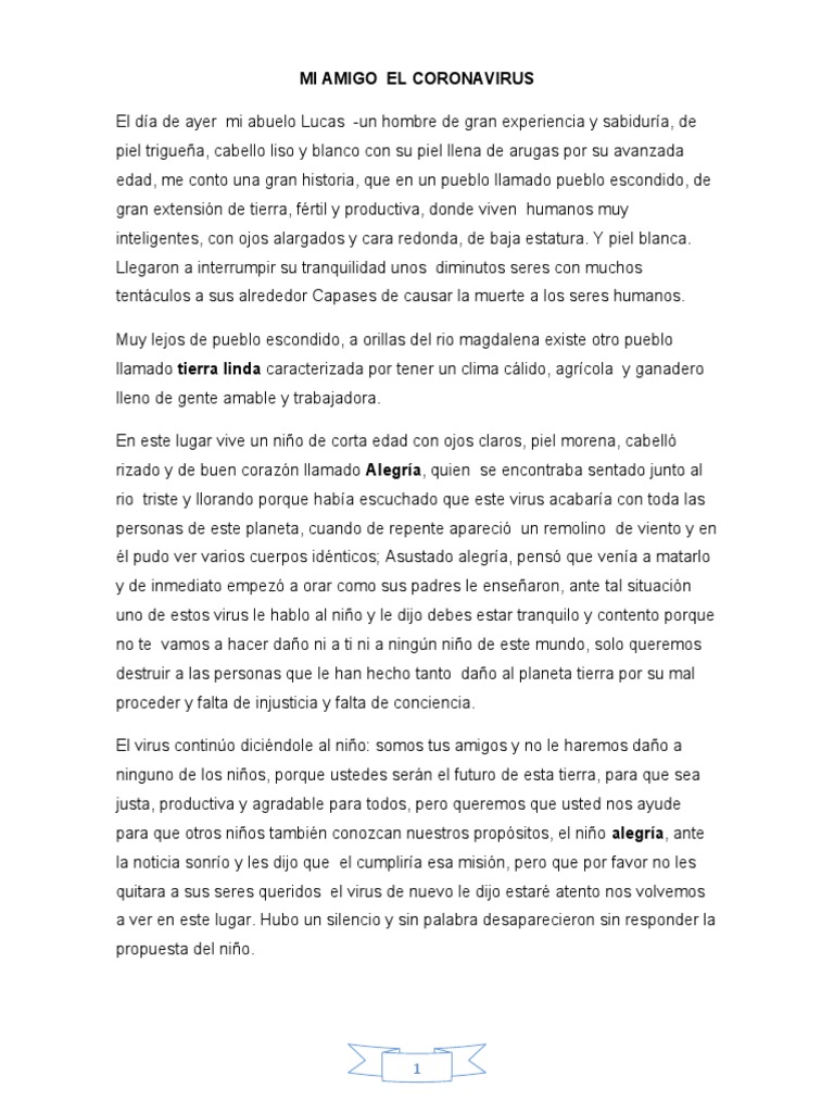 Mi Amigo El Coronavirus | PDF | Virus