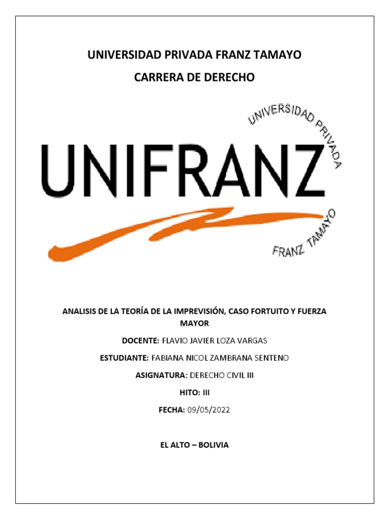 Teoría Imprevisión y Fuerza Mayor en Derecho | PDF | Justicia | Crimen ...