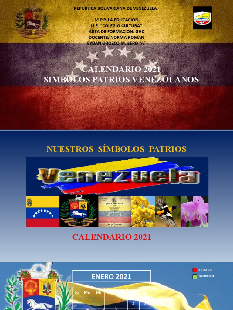 Calendario 2021 GHC | Descargar gratis PDF | Venezuela