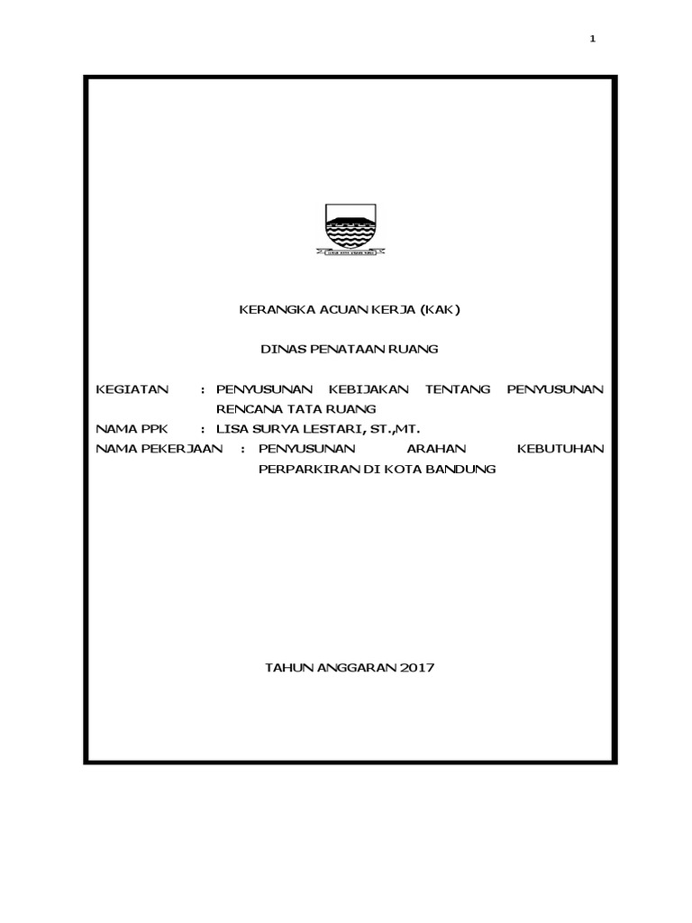 KAK Kebutuhan Parkir - 22feb | PDF