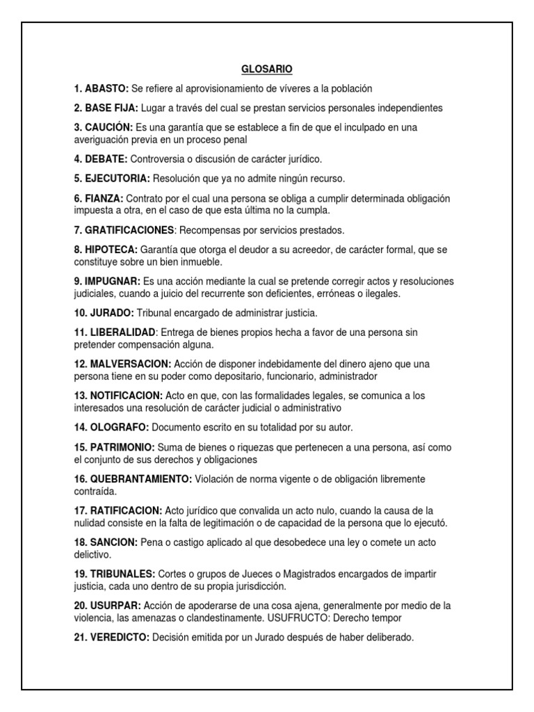 Glosario Juridico | PDF | Juez | Judicaturas