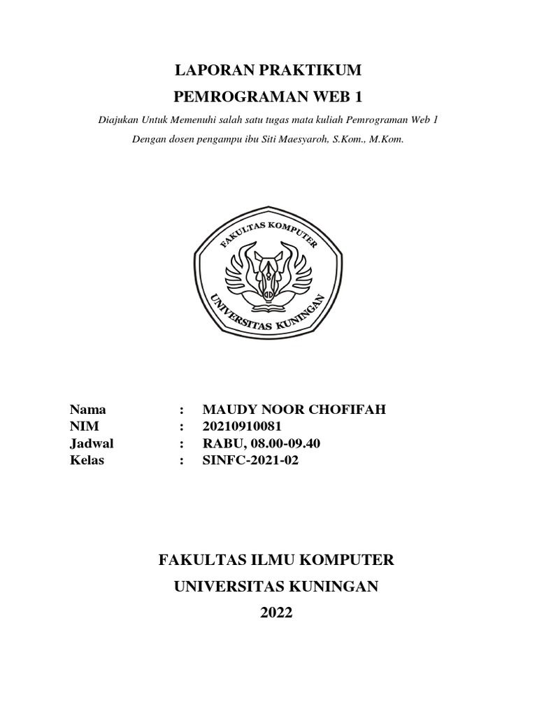Laporan Praktikum Pemrograman Web | PDF