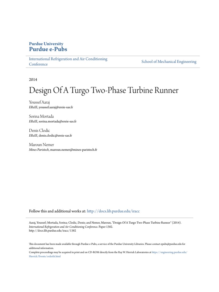Design of A Turgo Two-Phase Turbine Runner PDF | PDF | Turbine | Drag ...
