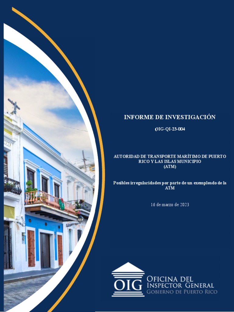 Informe de Investigación OIG-QI-23-004 | PDF | Puerto Rico | Salario
