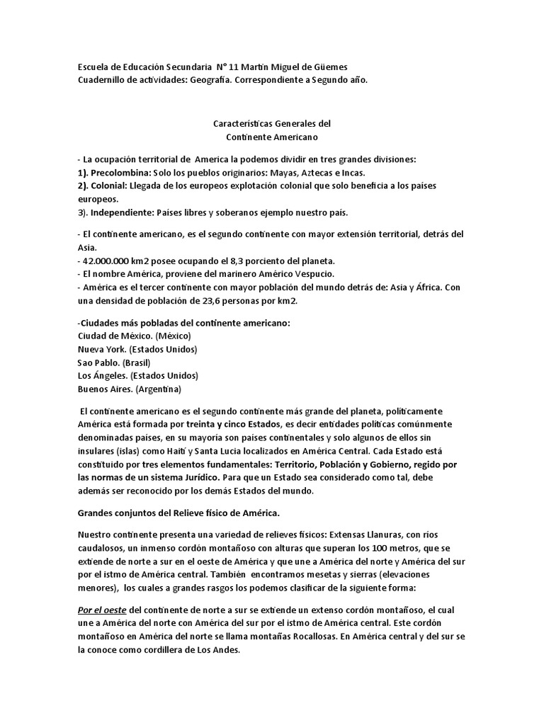 Cuadernillo Segundo Geo | PDF | Clima | Américas