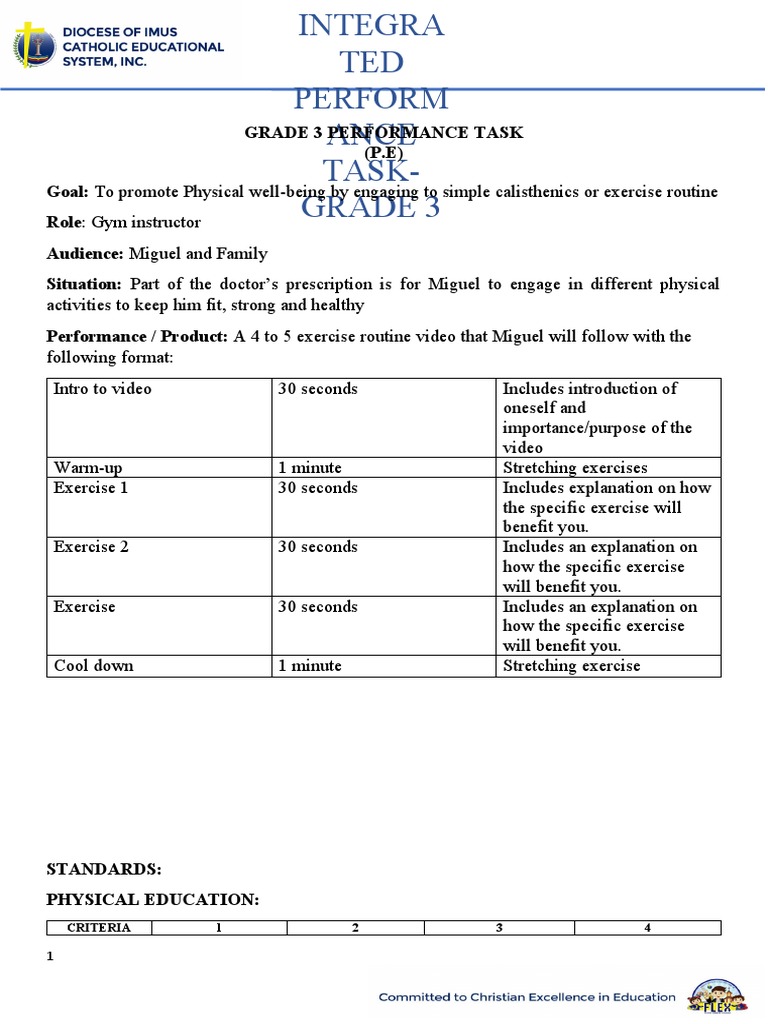 Grade 3 Integrated Performance Task - Final | PDF | Physical Education | Psychology