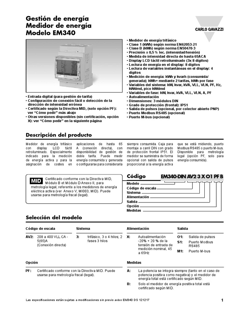 EM340 DSSP | PDF | Corriente eléctrica | Energia electrica