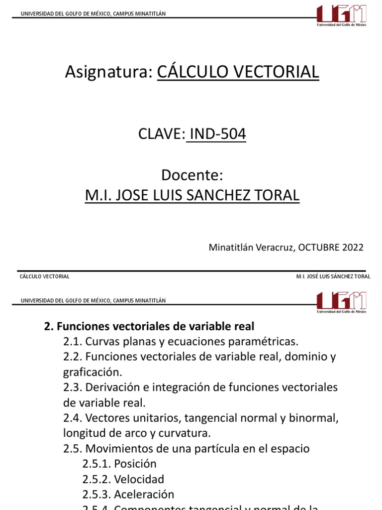 Calculo Vectorial Unidad 2 PDF | PDF | Vector Euclidiano | Integral