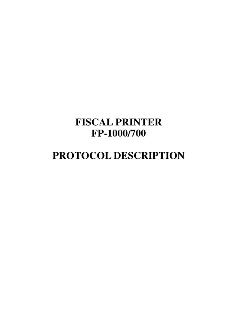 FP 700 en | PDF | Receipt | Printer (Computing)