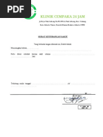 Surat Keterangan Sakit Klinik Patria Medika | PDF