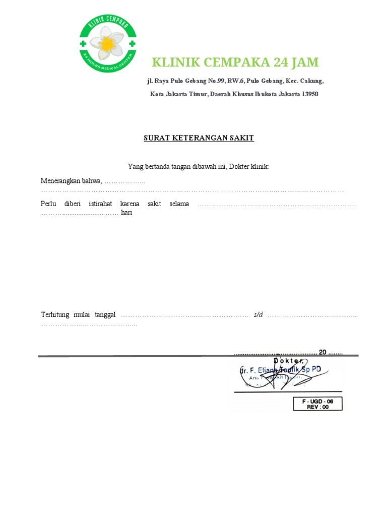 Surat Keterangan Sakit | PDF