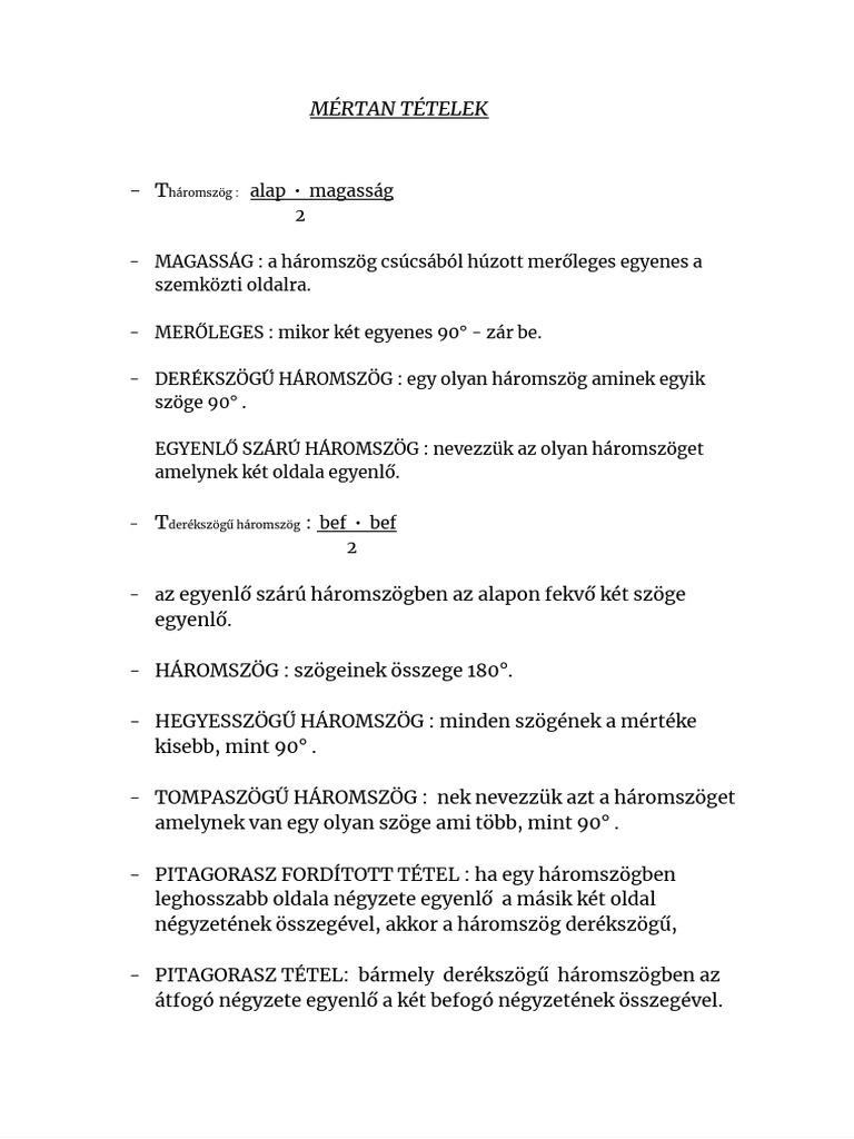 Mértan Tételek - Google Dokumentumok | PDF