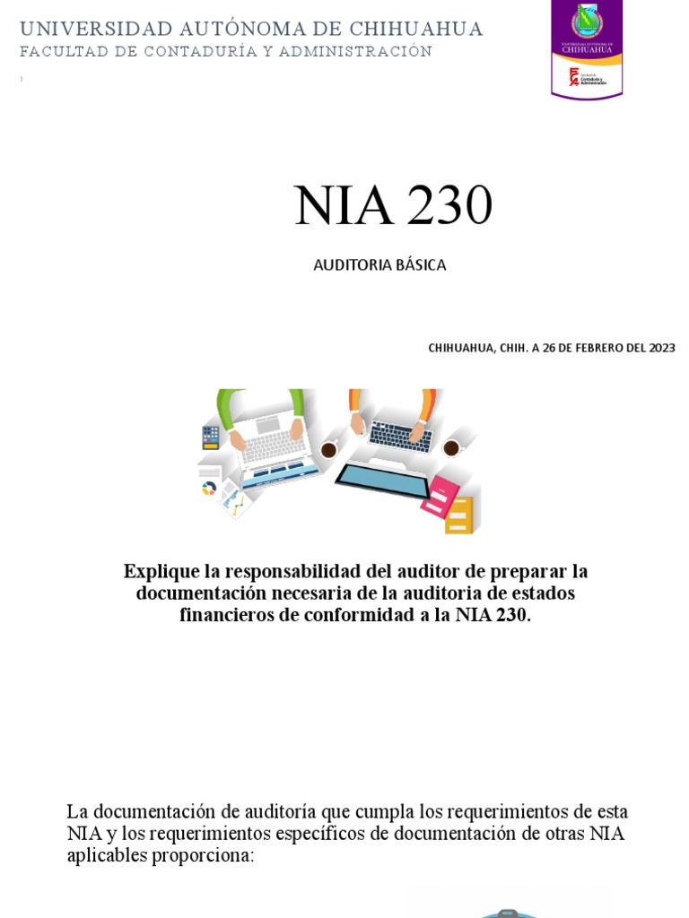 5.2 NIA - 230 Documentación de Auditoria | PDF | Auditoría | Contralor