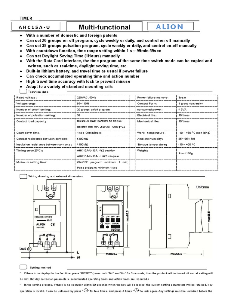 AHC15A U Manual | Download Free PDF | Switch | Electricity