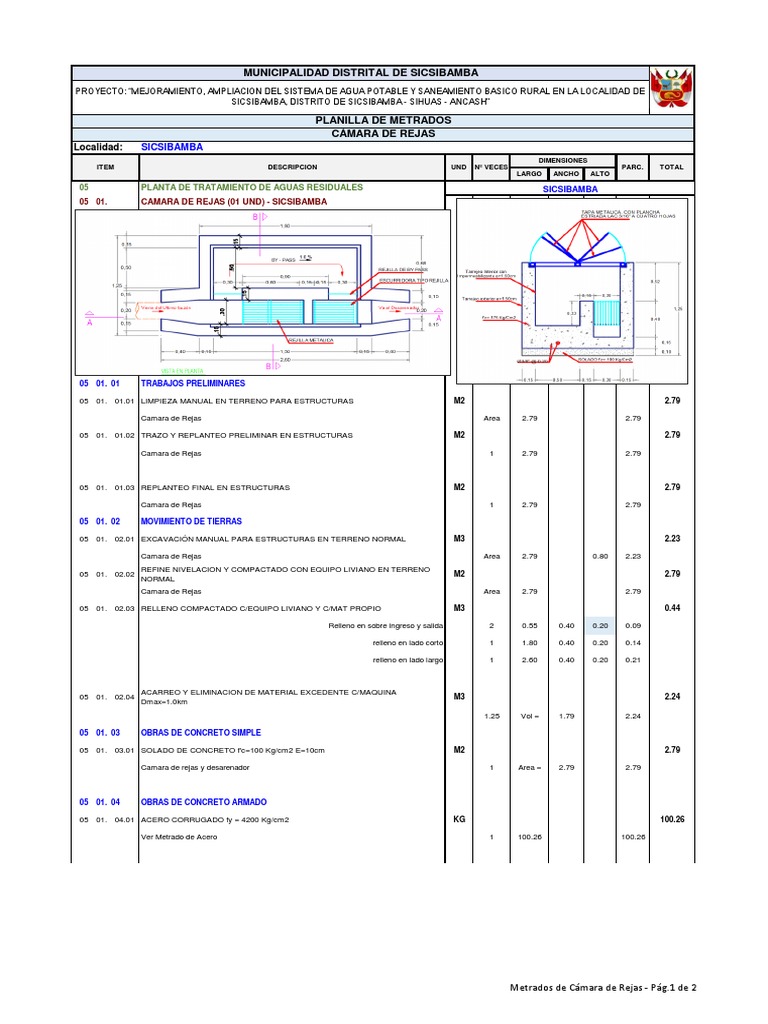 4.metrados de Ptar | PDF | edificio | Materiales de construcción
