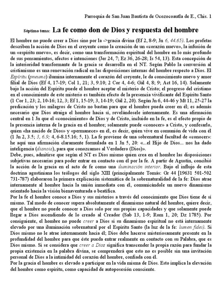 La Fe Como Don de Dios | PDF | Fe | Gracia divina