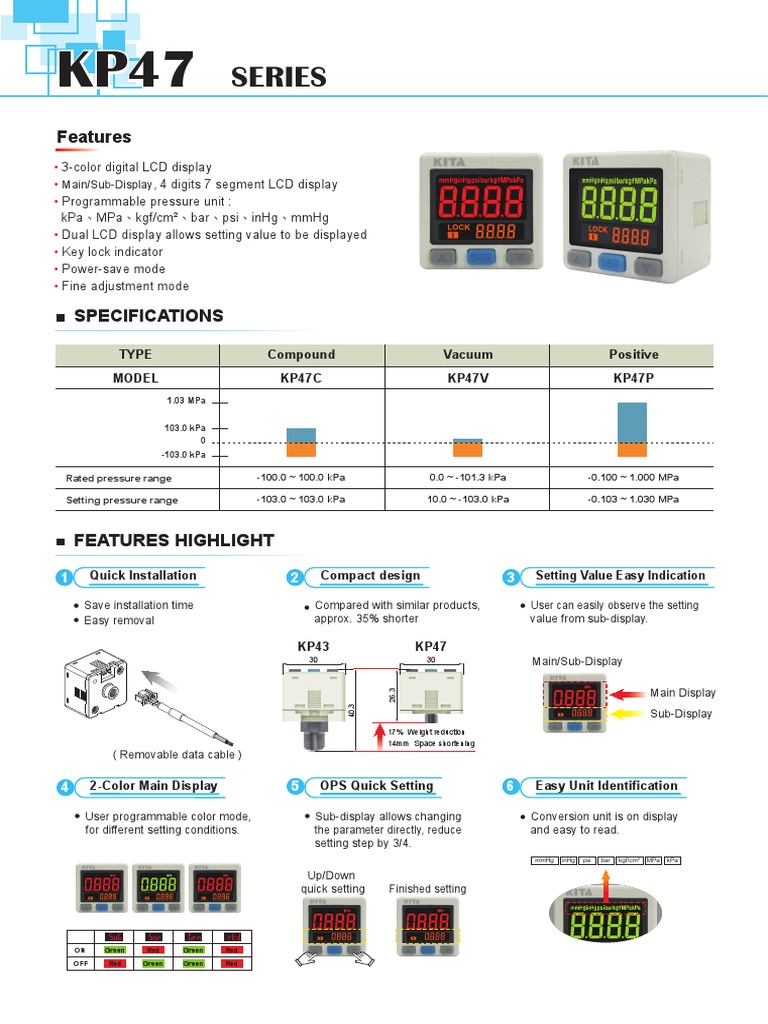 Pressure Sensor KP47 No Dimensions EN | PDF | Pascal (Unit) | Bipolar ...