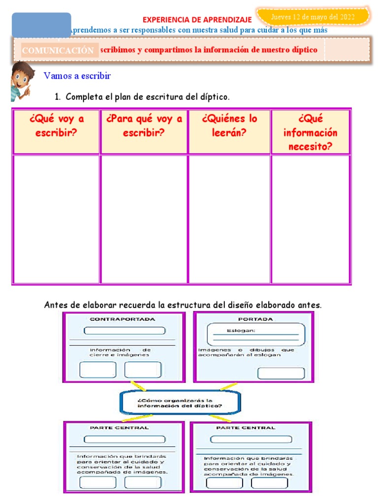 D4 A1 FICHA Escribimos y Compartimos La Información de Nuestro Díptico | PDF