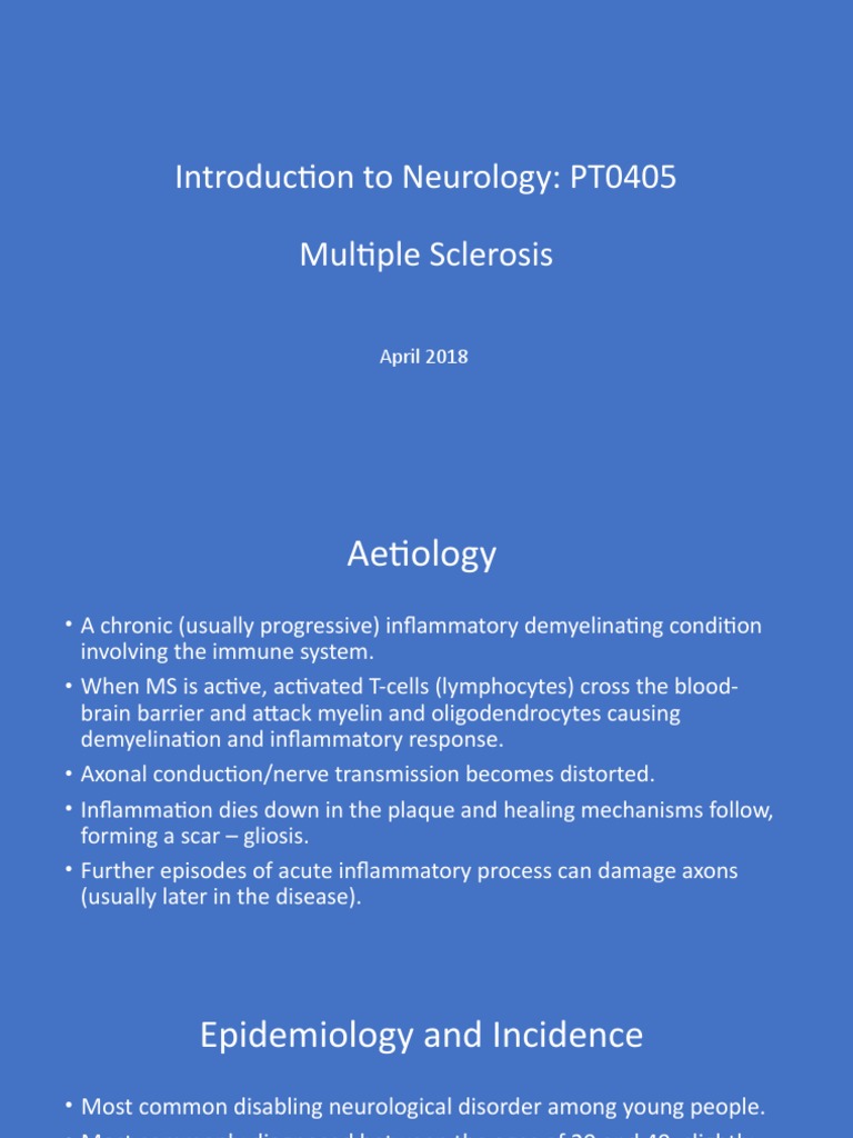 Multiple Sclerosis Student Version | PDF | Multiple Sclerosis | Medicine