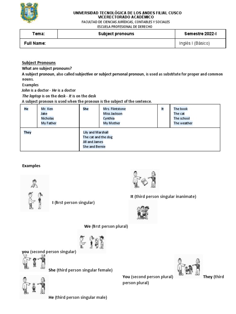 Subject Pronouns and Verb "To Be" | PDF | Grammatical Number | Pronoun