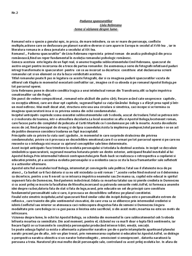 Padurea Spanzuratilor 2 | PDF