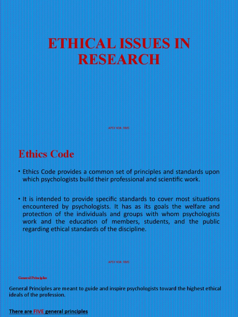Ethical Standards in Psychological Research | PDF