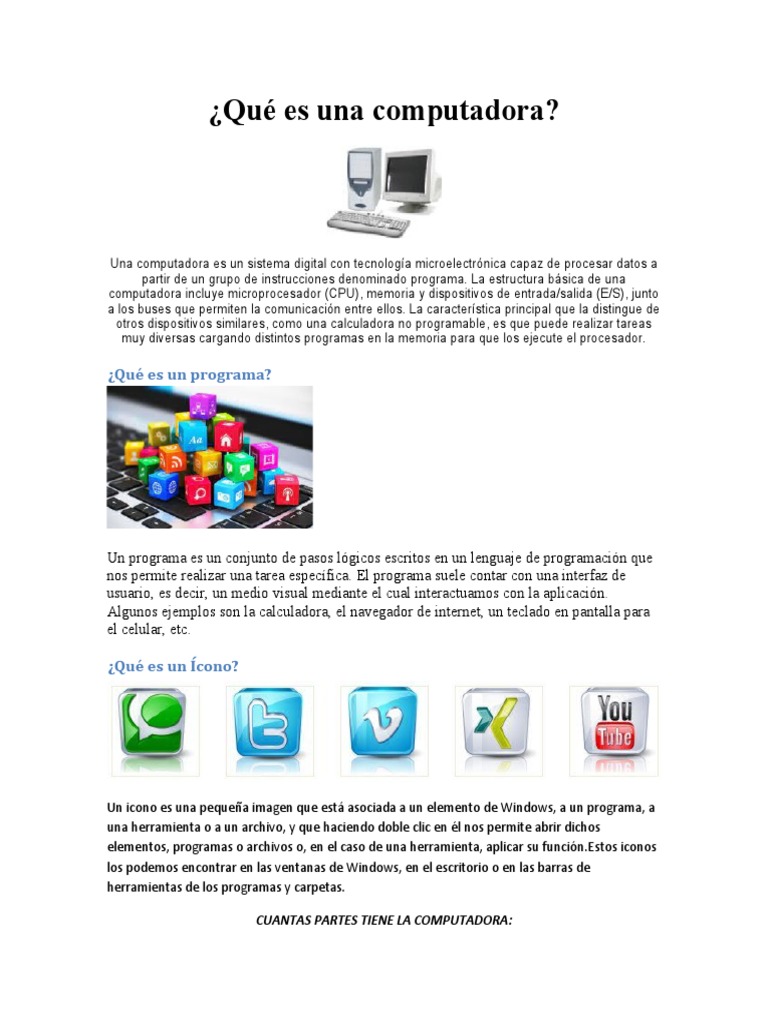 Qué Es Una Computadora | PDF | Hardware de la computadora | Programa de computadora