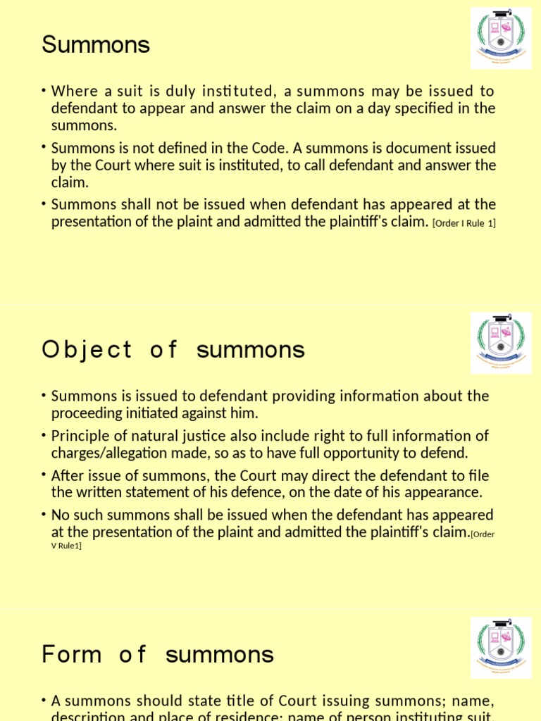 Summons - CPC | PDF | Lawsuit | Summons