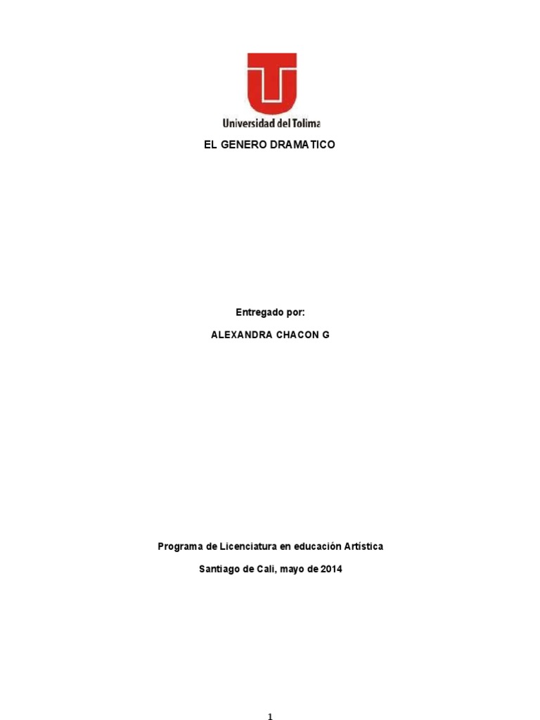 El Género Dramático Pdf Tragedia Teatro
