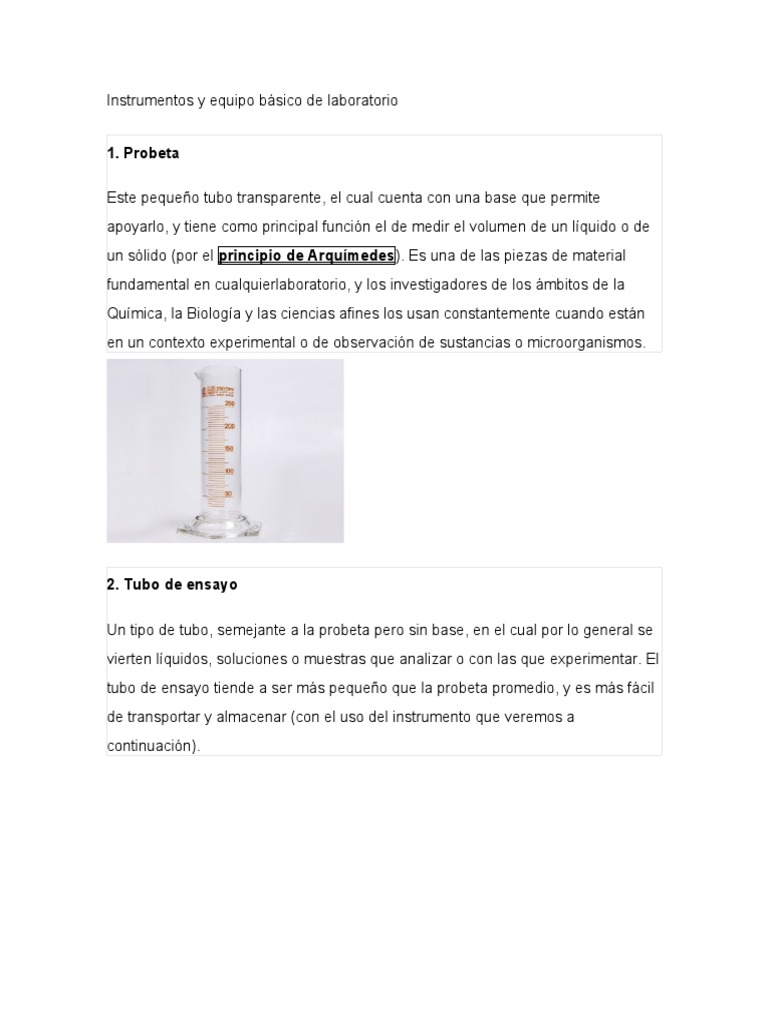 Instrumentos Básicos de Laboratorio | PDF | Laboratorios | Química