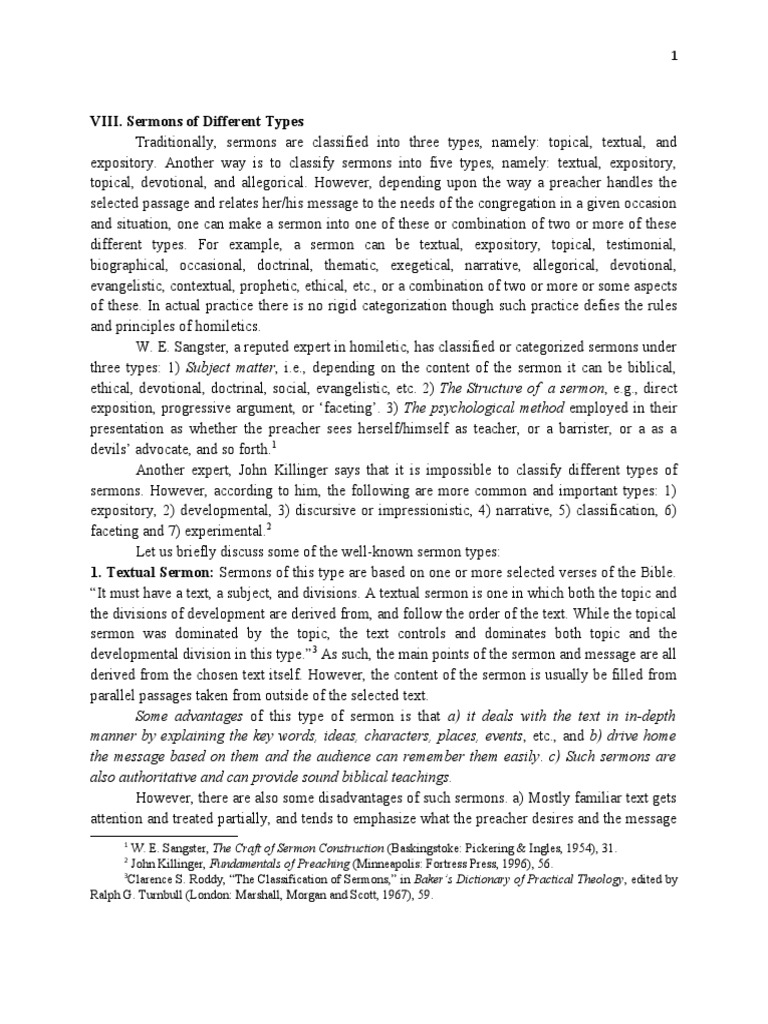 VIII - Sermons of Different Types | PDF | Expository Preaching | Sermon