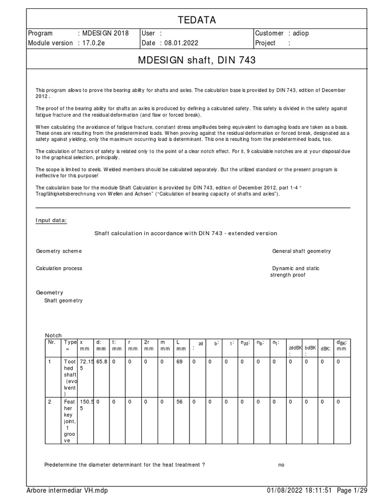 MDESIGN Shaft, DIN 743 PDF | PDF | Strength Of Materials | Fatigue ...