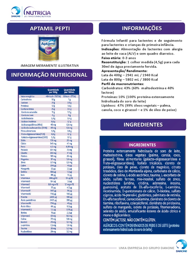 Aptamil Pepti: Fórmula para Lactentes | PDF | Amamentação | Leite
