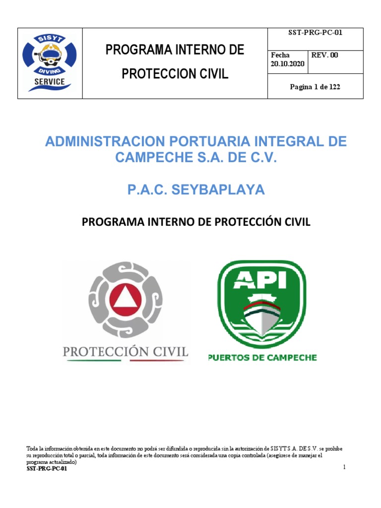 Programa Interno de Proteccion Civil | PDF | Defensa Civil | Seguridad Pública