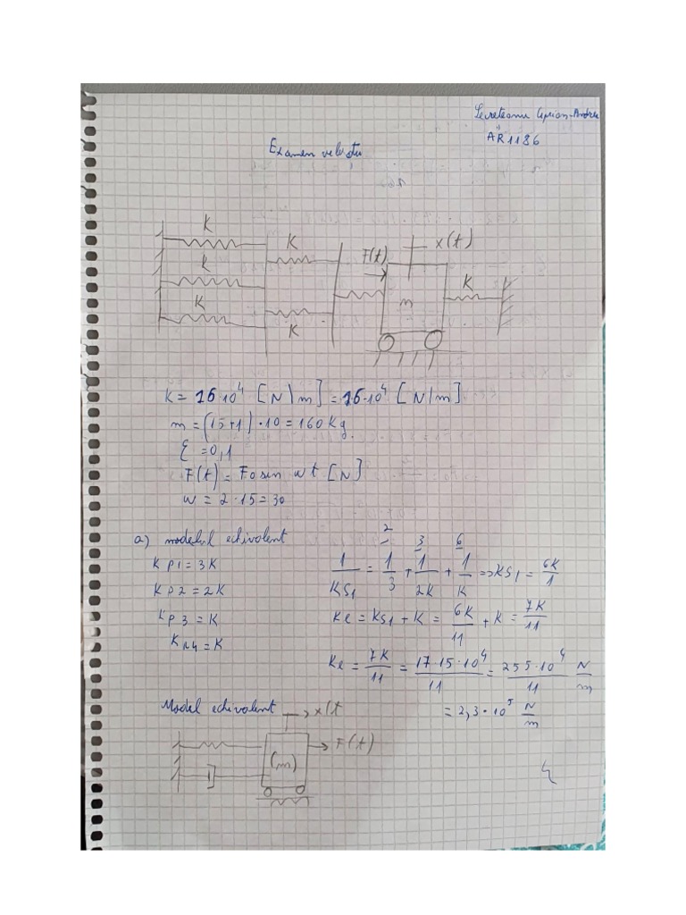 Examen Vibratii Secreteanu Ciprian Andrei AR1186 | PDF