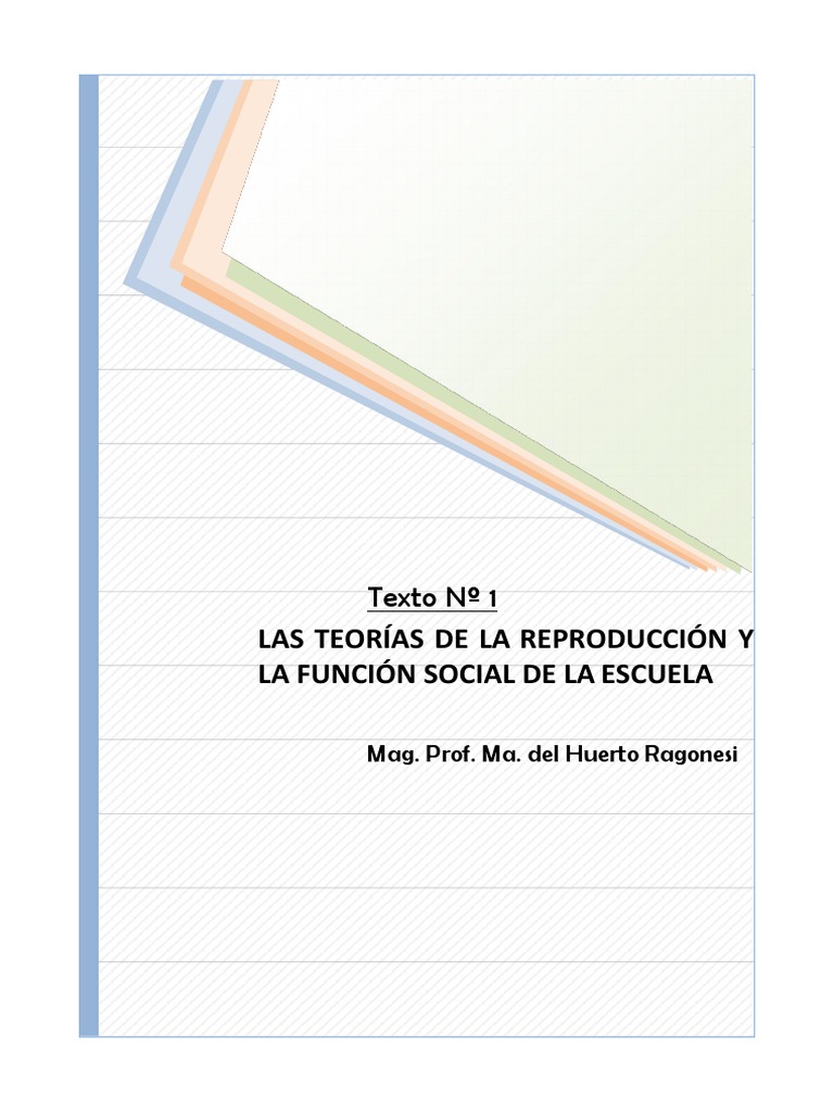 01 - Ragonesi - Las Teorias de La Reproduccion PDF | PDF | Ideologías ...