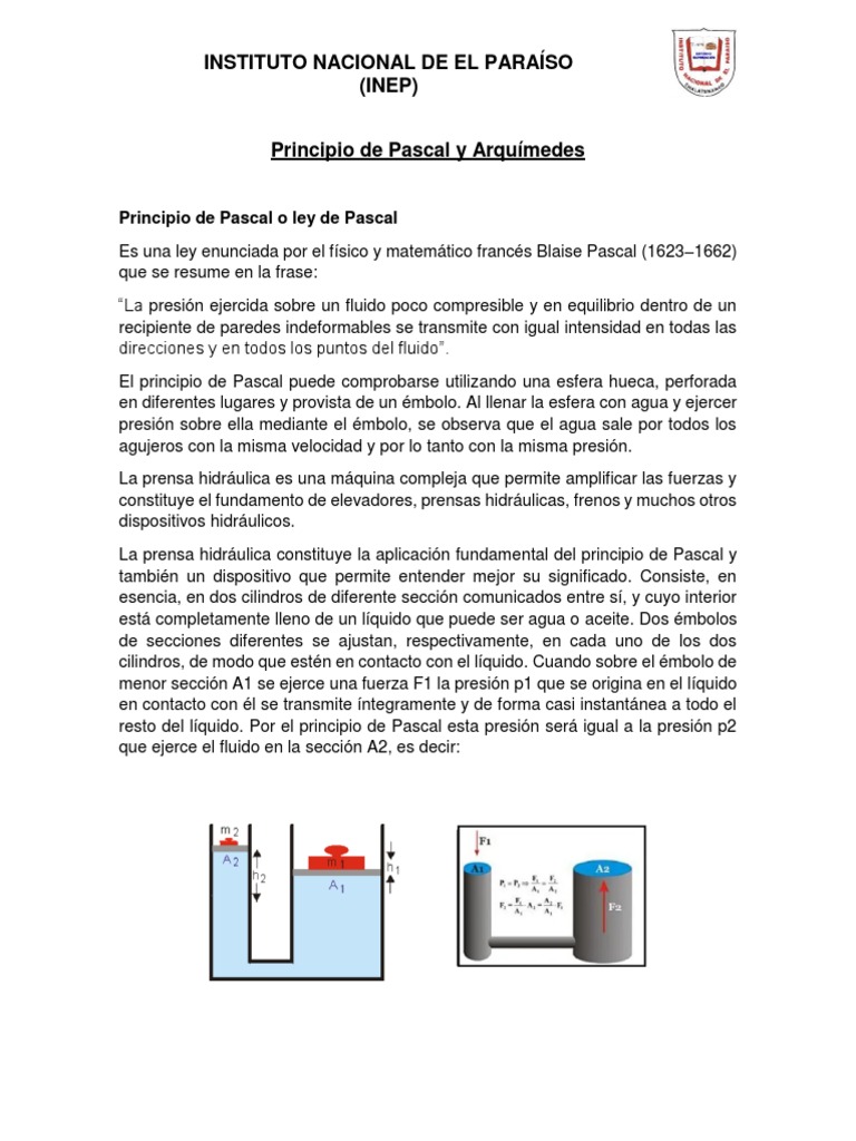 Principios de Pascal y Arquímedes Explicados | PDF | Líquidos | Ingeniería mecánica