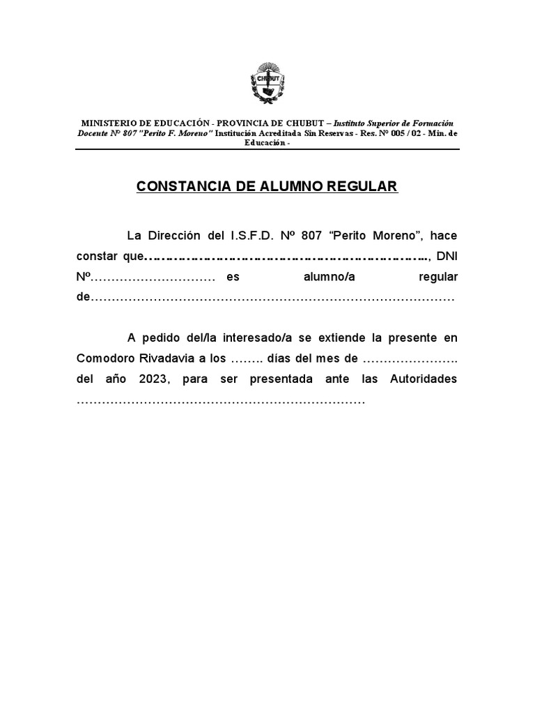 Constancia Alumno Regular 2023 | PDF